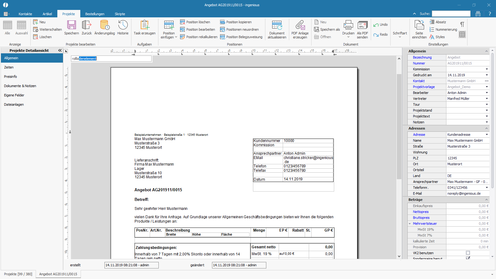 Ein neues Projekt anlegen